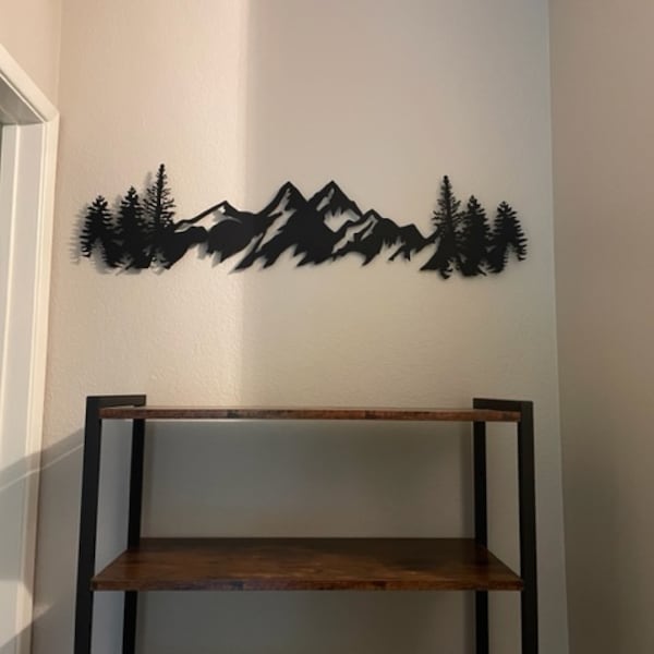 Metal Mountain Wall Art, Mountain Wall Decor, Large Metal Wall Art ...
