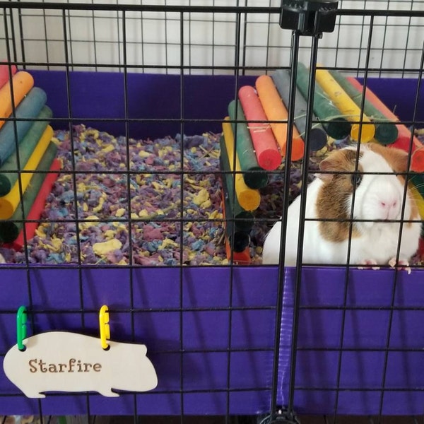 Guinea Pig Cage Tag, Personalized, Custom, Engraved Wood, Pet Guinea ...