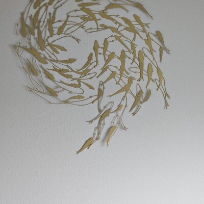 Fish Metal Wall Art Set of 3, Fishbones Wall Decor, School of Fish ...