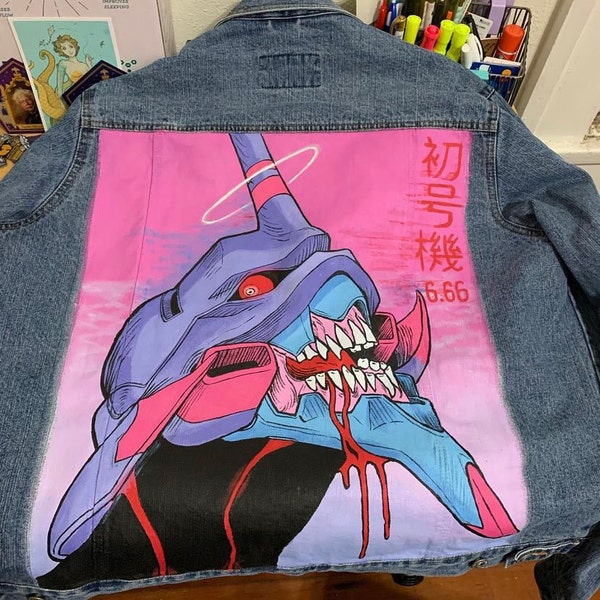 Custom Painted Denim Jacket, Hand Painted Jacket, Custom Jean Jacket ...