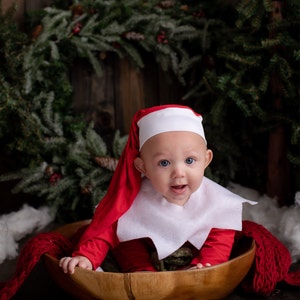 Red Newborn Baby Elf Outfit Elf Photo Props Newborn Elf - Etsy