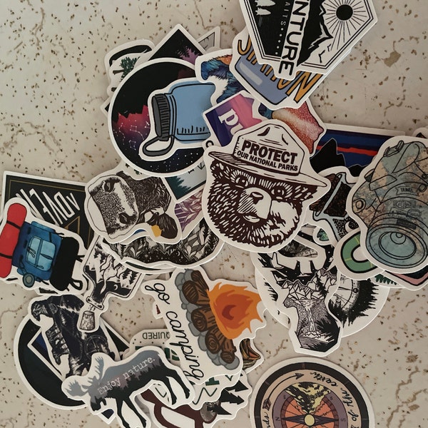 50 Outdoor Camping Hiking Stickers Pack Nature Set Lot - Etsy