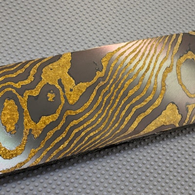 Titanium Damascus 2 Alloy Round Rod Bar 1 25mm Length X 1.18 Inch 30mm ...