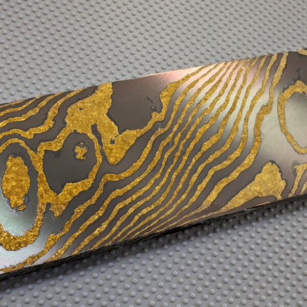 Titanium Damascus Billet 12" X 2" X .2" - Damascus Knives - Mokuti ...