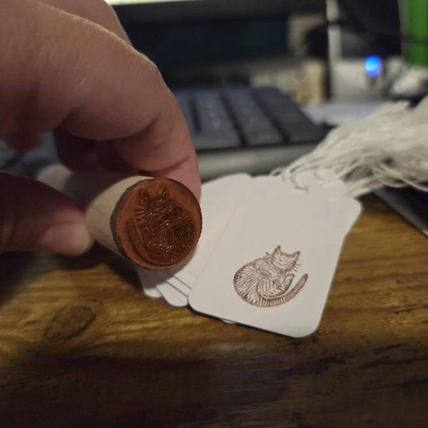 Cozy Cat Rubber Stamp - Etsy