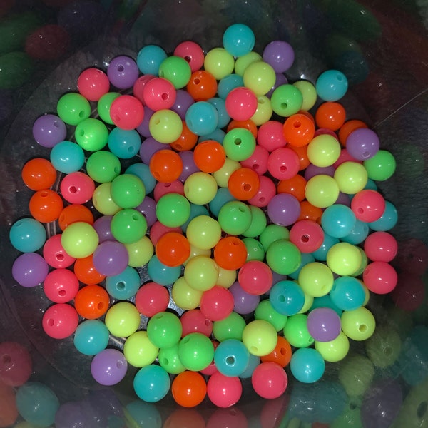 8mm Neon Gumball Bubblegum Resin Beads - 150 Pc Set - Etsy