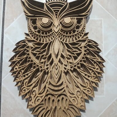 Laser Files OWL Multilayer Laser Cut Bird Vector Images, Laser Cutting ...