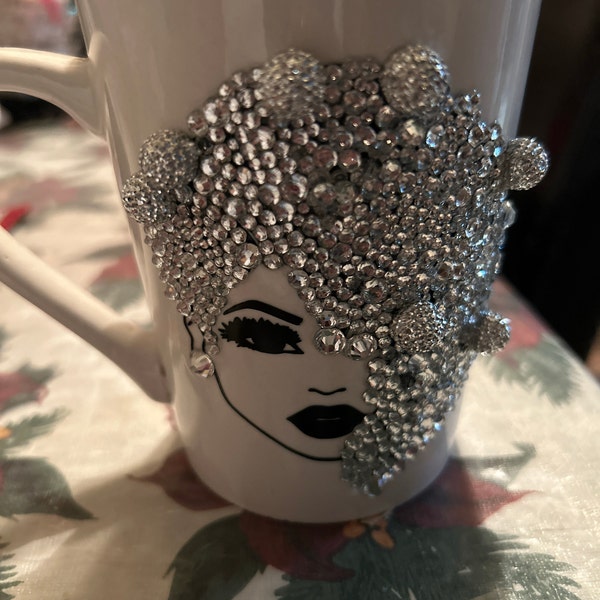 Bling Coffee Mug| Java Mug| Afro Lady| Gifts for Her| Mothers Day Gift ...