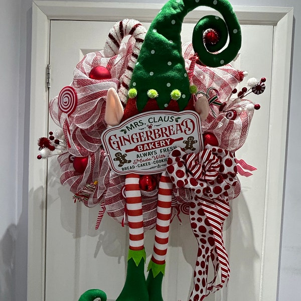 Gingerbread Bakery Sign, Gingerbread Wreath Sign, Christmas Bakery Sign ...