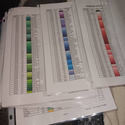 DMC to Diamond Dotz Conversion Chart PDF Instant Download Cross Stitch ...