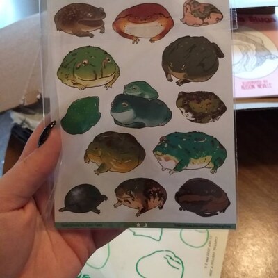 Roun Frens Round Frog Sticker Set, Cute Frogs Animal Gift Stickers - Etsy