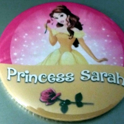 Personalized Princess Button Princess Belle Button Beauty - Etsy
