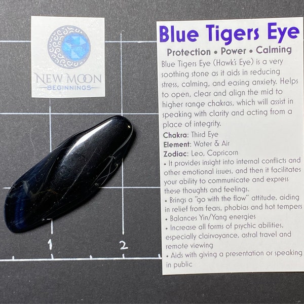 Blue Tigers Eye Tumbled Stone - Multiple Sizes Available - Tumbled Hawk ...