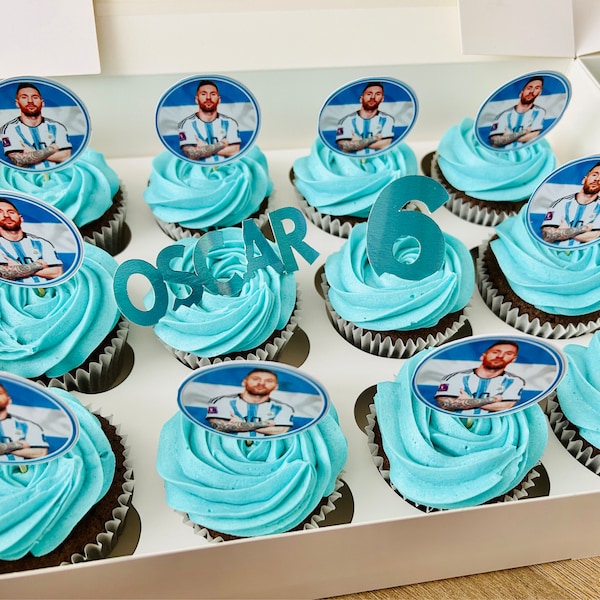 MESSI Cupcake Toppers, Messi Happy Birthday, Argentina Cake Topper - Etsy