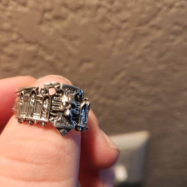 Inquisition Rosette War Scull Hammer Jewelry Ring. Sci Fi Space ...