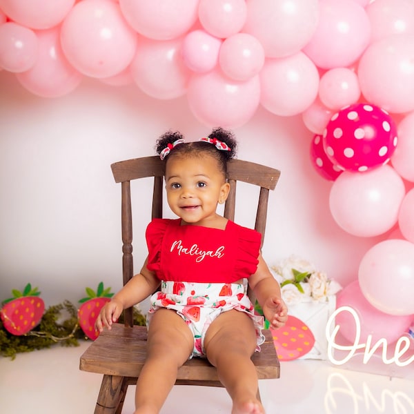 Berry First Birthday Outfit, Personalized Baby Girl Strawberry Clothes ...
