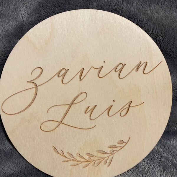 Birth Announcement Sign / Engraved Wooden Name Sign / Baby Name Plaque ...