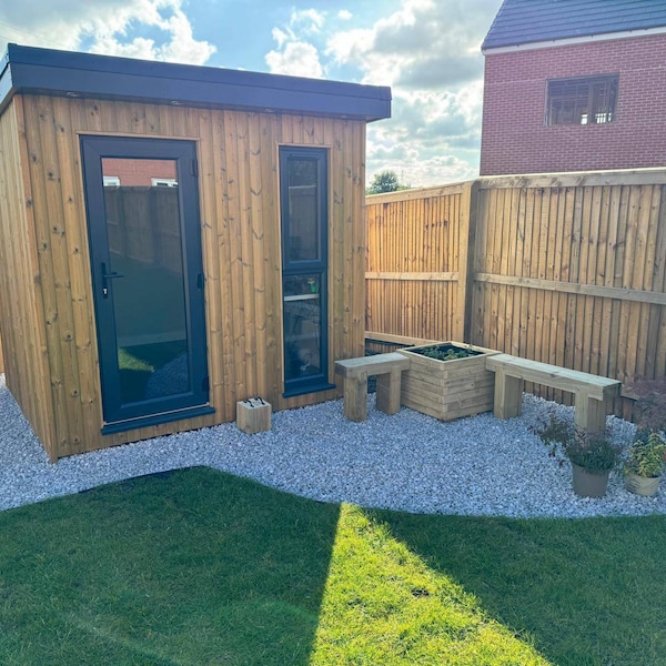 2 Seater Custom Engraved Wooden Rustic Garden Sleeper Seat Outdoor ...