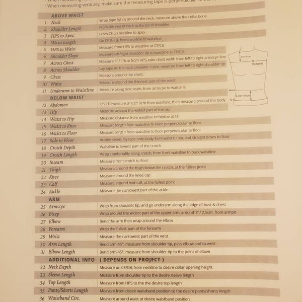 Printable Men Body Size Chart | Fillable Men Measurement Form | PDF ...