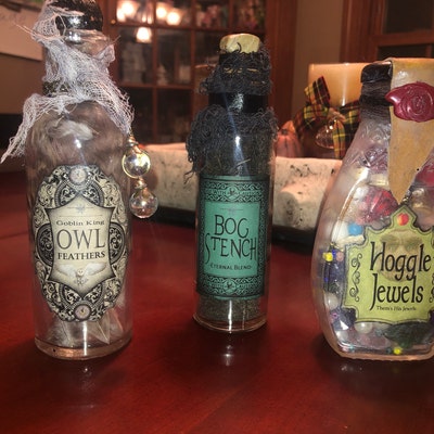 Labyrinth Inspired Potion Bottles, Goblin Art, Altered Bottle ...