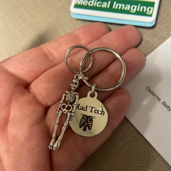 Rad Tech Keychain, Radiology, Graduation, Skeleton, Xray Tech, Caduceus ...