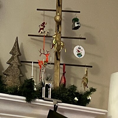 MEDIUM Rustic Stained Christmas Tree Ornament Holder, Display, Stand ...