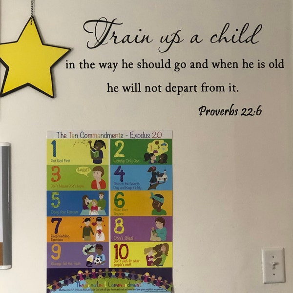 Scripture Wall Decal - Proverbs 22:6 Train up a Child in the Way He ...