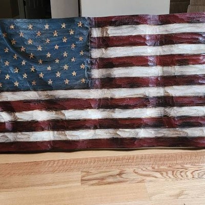 Textured Wood Wavy Flag Large - Etsy