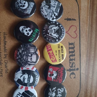BAND LOGO Pins Rock Punk Metal Pop Music Pins Any Band Choose Your Own ...