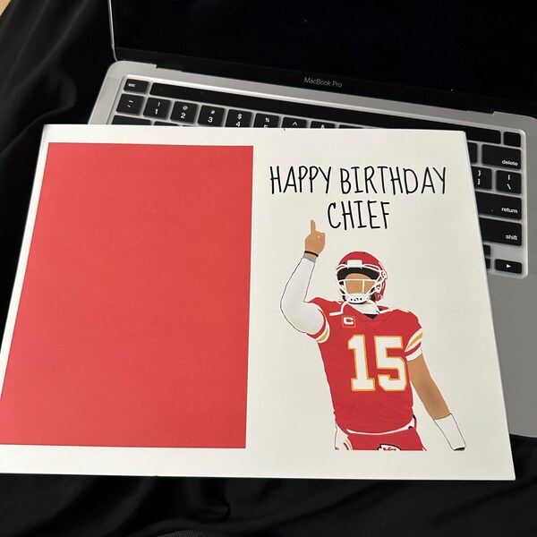 Patrick Mahomes Birthday Card Greeting Kansas City Chiefs Funny Cartoon ...
