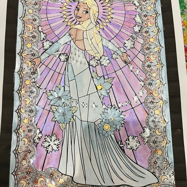 Princess Stained Glass Clip Art, Instant Download, Great for Wall Art ...