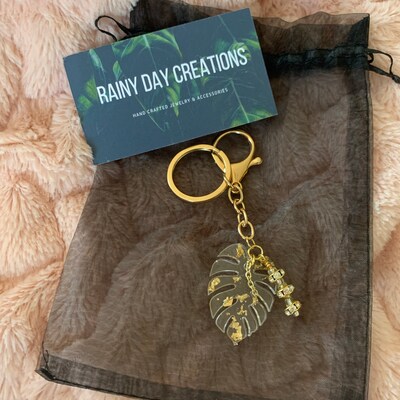 Monstera Keychain, Dangle, Keychain, Plant, Accessories, Monstera ...