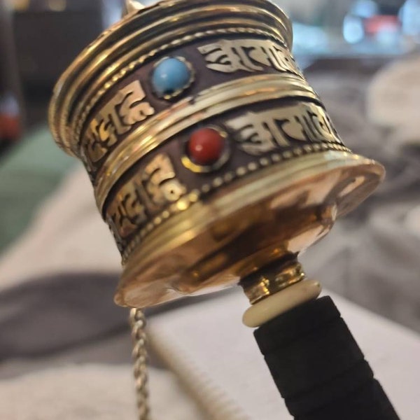 Tibetan Buddhist Handcrafted Hand Spinning Prayer Wheel Handheld Nepal ...