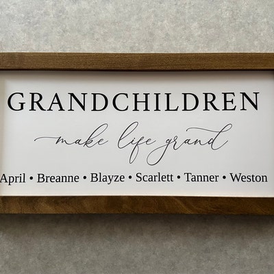 Personalized Grandchildren Sign, Grandparents Sign, Grandchildren Make ...