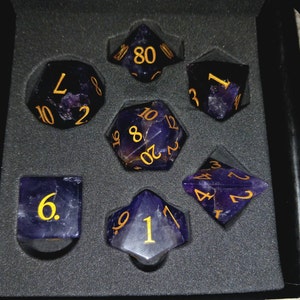 Custom Stone Dnd Dice Set Tiger Eye Dnd Dice Set Sorcerer Dungeons and ...