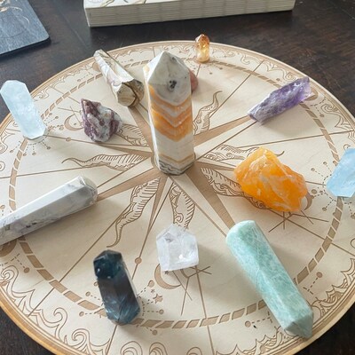 Compass Crystal Grid Altar Decoration - Etsy