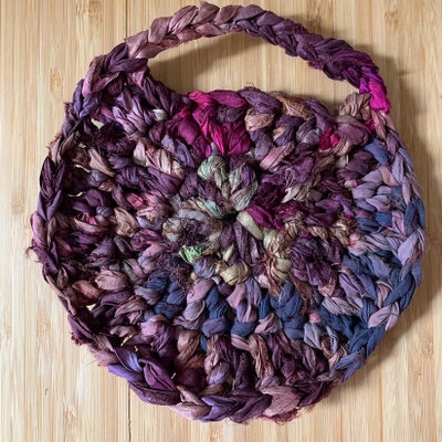 Razzle Dazzle Beet Juice Recycled Sari Silk Ribbon Yarn 5, 10 Yards or ...