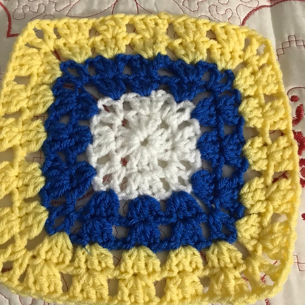 Stacked Shells 8" Granny Square Crochet PATTERN PDF - January - Granny ...