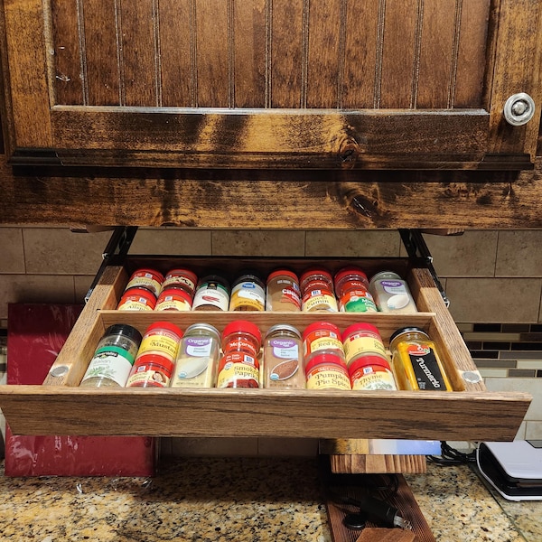 Under Cabinet Drop Down Spice Rack - Etsy