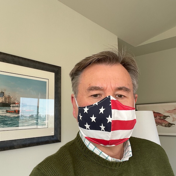 Patriotic American Flag Face Mask With Nose Wire and Filter Pocket - Etsy