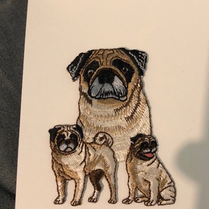 Pug Dog Patch 3 in One Iron On Sew On - Etsy
