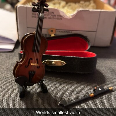 3-pack Worlds Smallest Violin, Anonymous Gift, Tiny Violin Miniatures ...