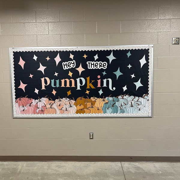 Fall Pumpkin Themed Printable Bulletin Board Set or Door Decor for ...