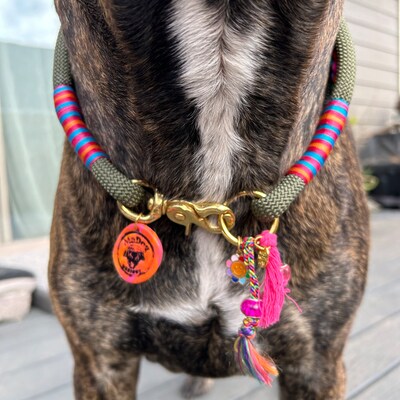 Dog Burgundy Rope Collar Handmade Paracord Dog Collargreen Collarmaroon ...