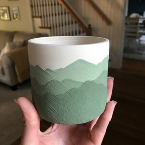 Carved Waves Handmade Ceramic Succulent Pots Clay Pottery - Etsy