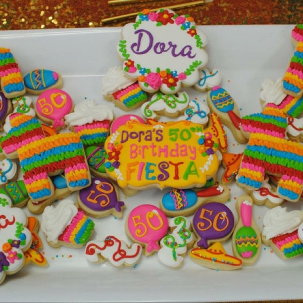 Custom Fiesta Cookies: Personalized Party Favors - Etsy