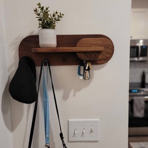 Entryway Organization, Key Holder, Wall Mount Coat Rack With Shelf ...