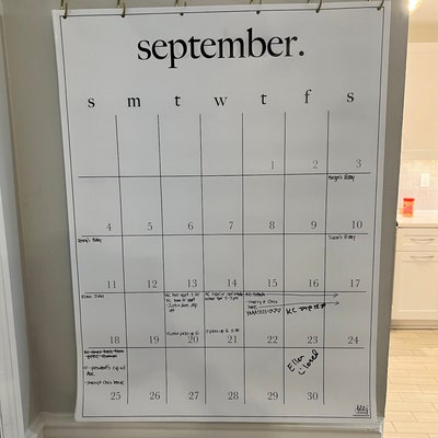 Large Personalized Monthly Wall Calendar With Wood Hanger 12 Months ...