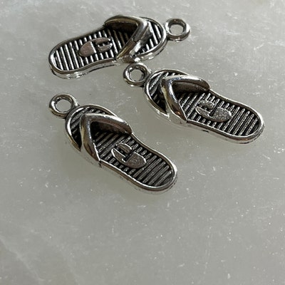 30pcs Flip Flop Charms Slipper Charms Antique Silver Tone - Etsy