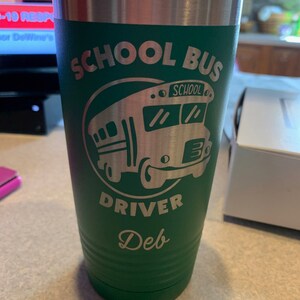 School Bus Driver Engraved Stainless Steel Tumbler, Insulated Travel ...